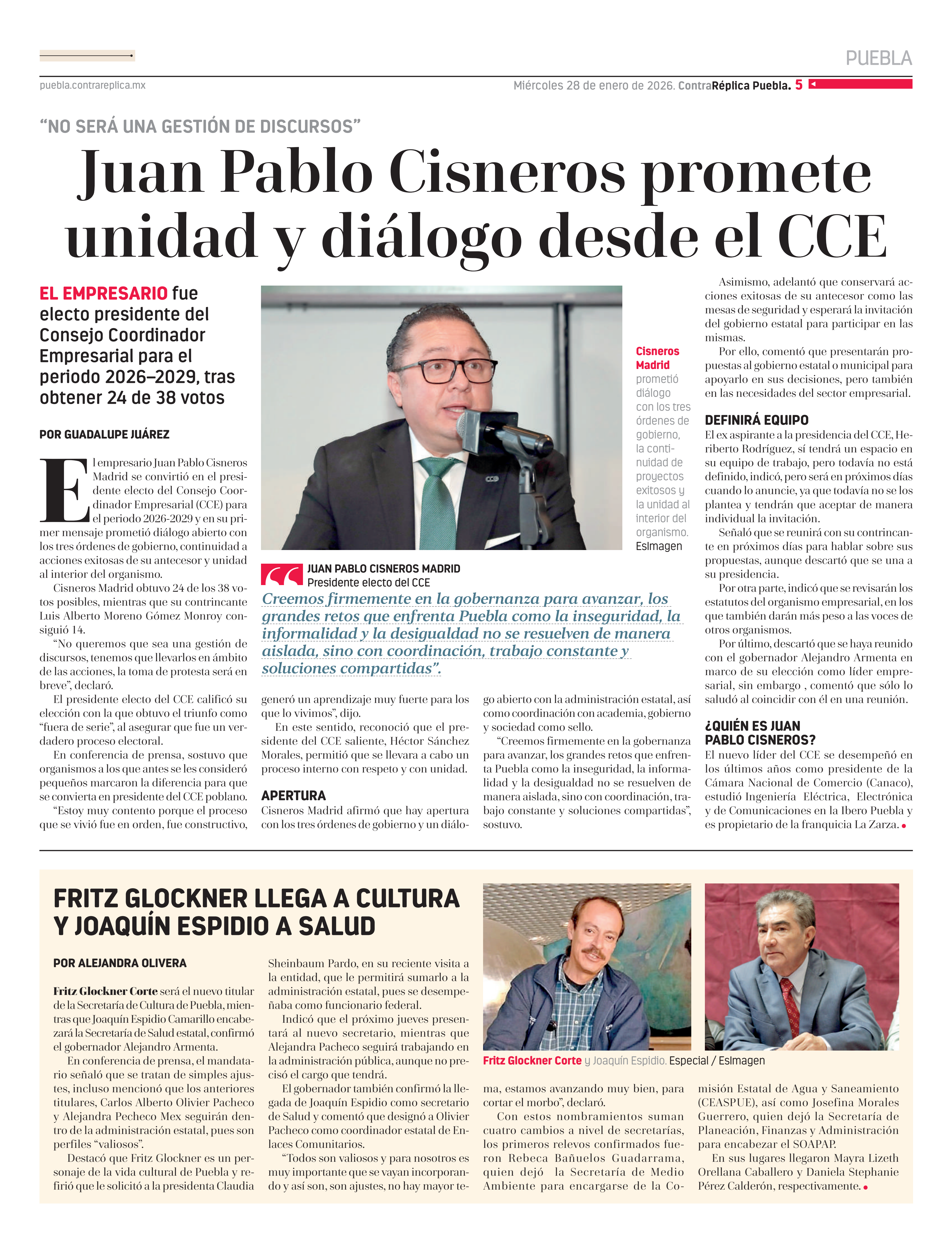 Cisneros, nuevo brío en el CCE - Hanakúa Next - Monitoreo de Medios