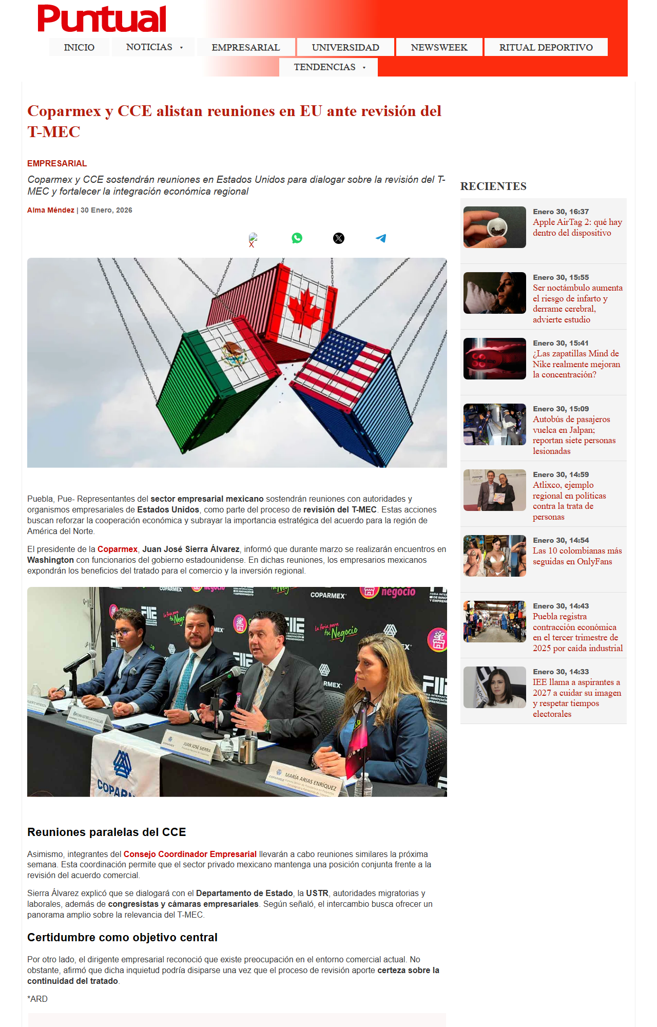 COPARMEX y CCE alistan reuniones en EU ante revisión del T-MEC ...